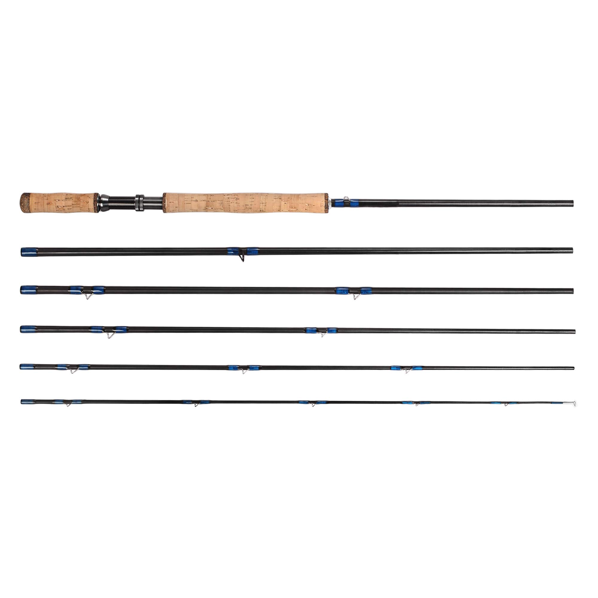 13' Spey Fly Fishing Rod 6 Sections 13FT 8/9 Spey Rod Carbon Fiber Blanks Two Handed Handle Cork Grip