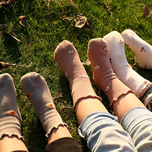 Libsofter Baby Girl Socks Toddler Frilly Ruffle Socks Infant Newborn Neutral Socks Non Skid Anti Slip with Grips