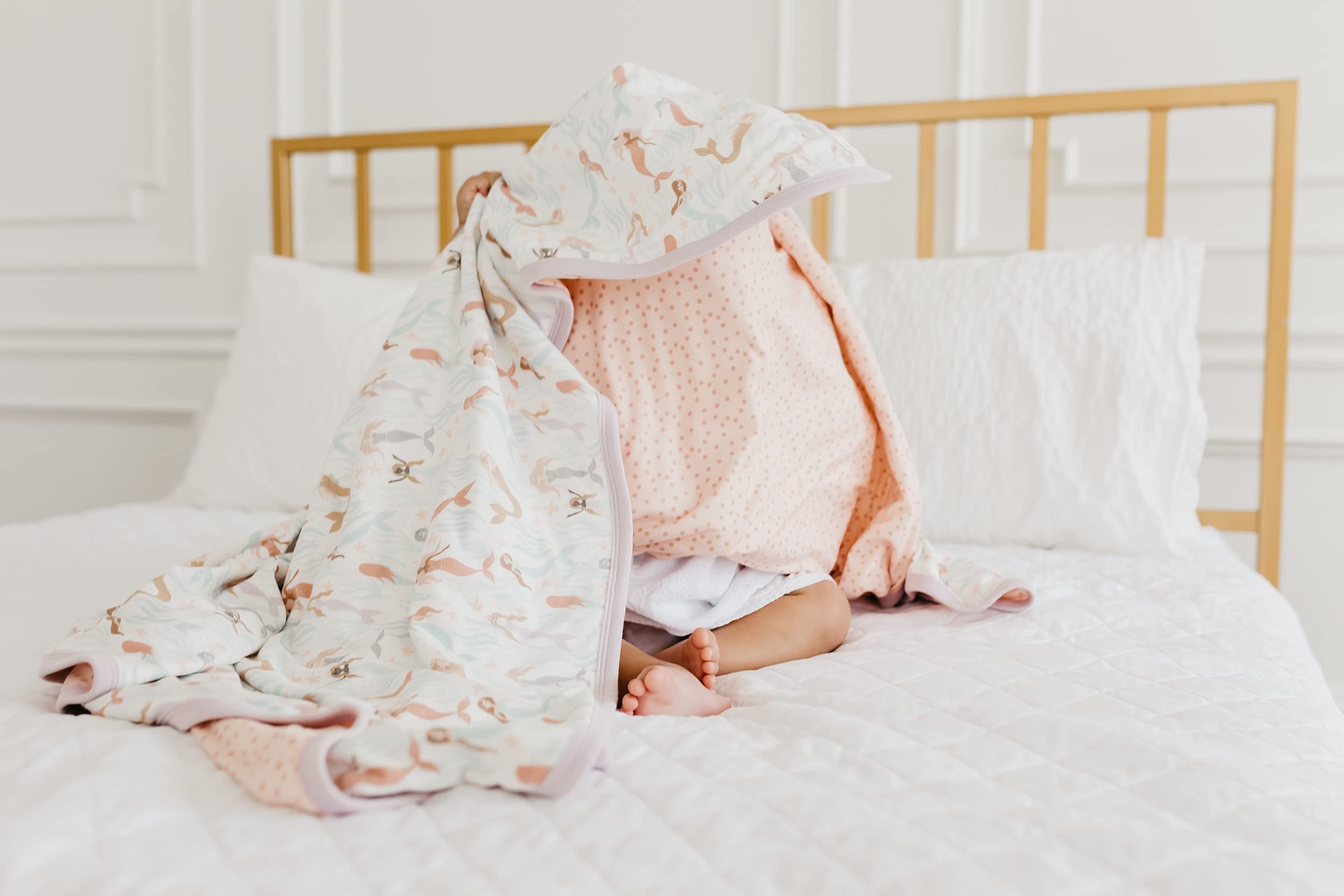 Large Premium Knit Baby 3 Layer Stretchy Quilt Blanket Coral by Copper Pearl