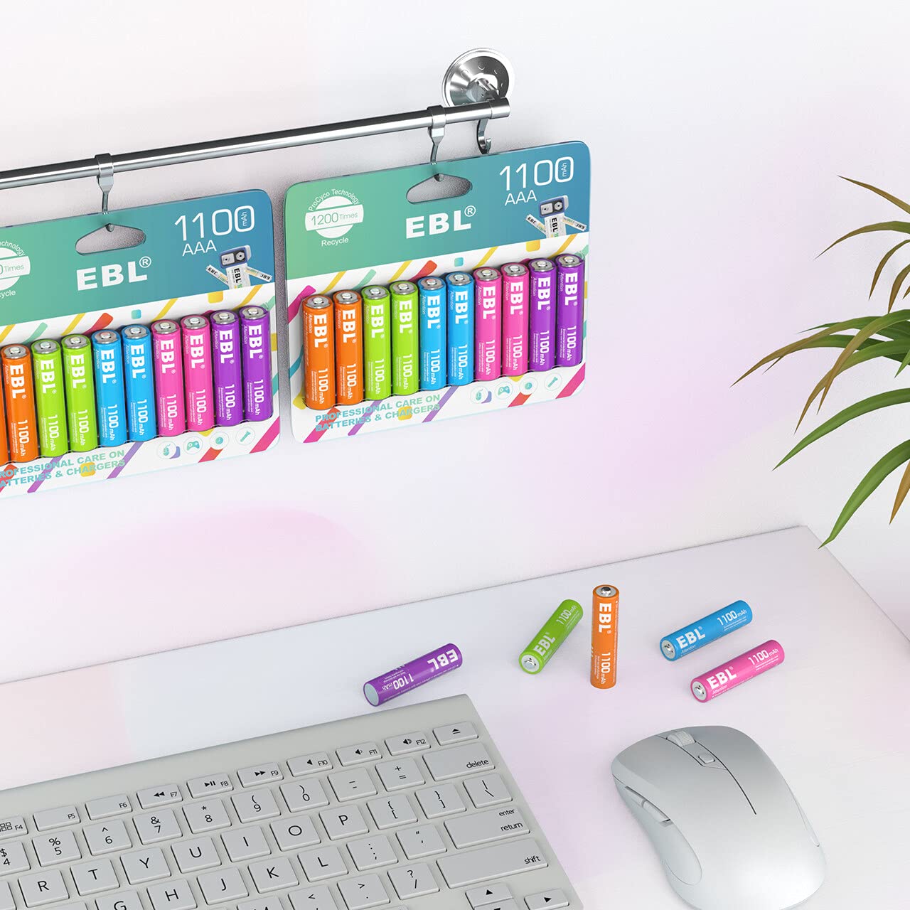EBL Rechargeable AAA Batteries 10 Pack, 1.2V NiMH Pre-Charged Triple A Battery 1100mAh