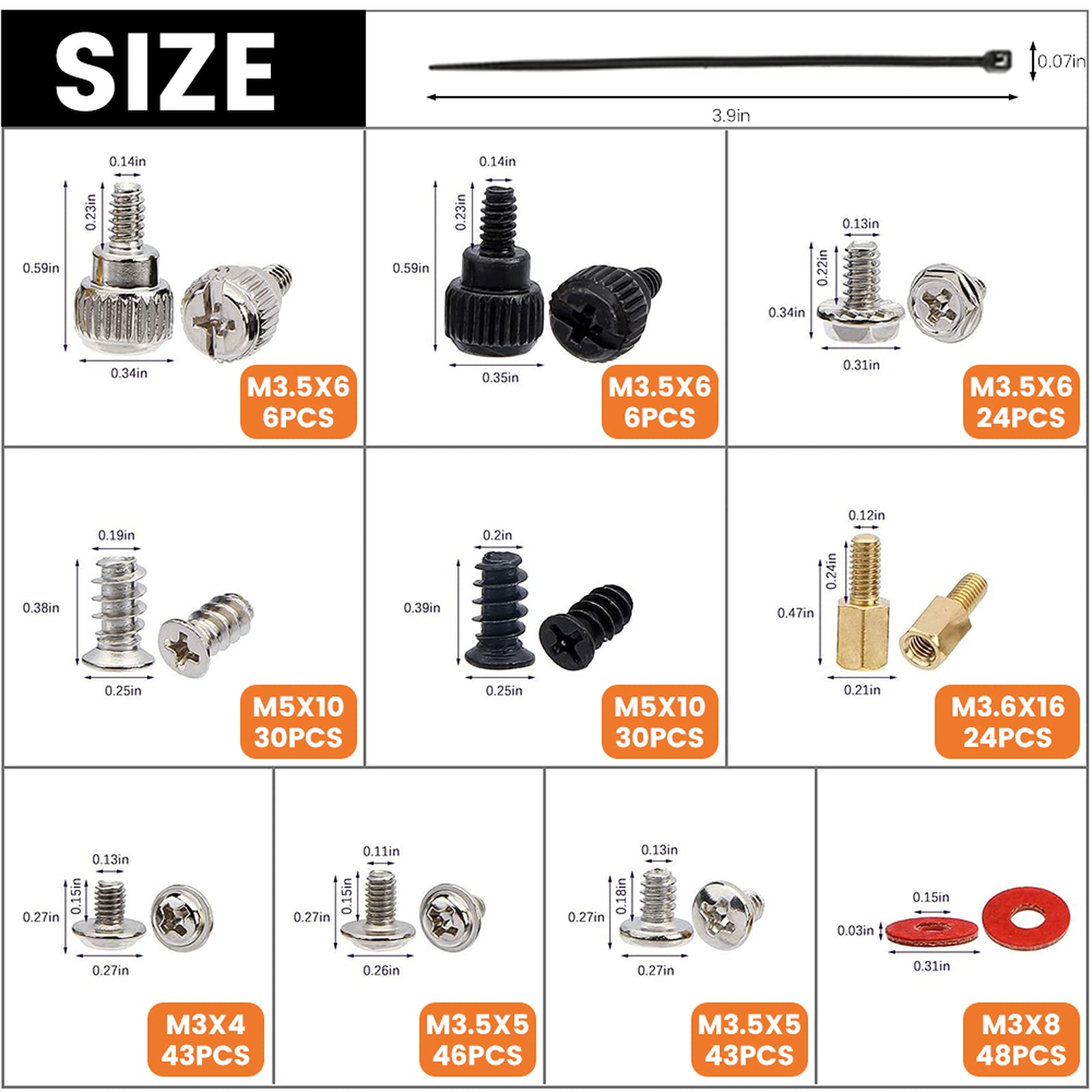 Ebaist Computer Screw Bracket Kit 330, Used for Motherboard Hard Drive Computer Chassis Motherboard Fan Power Supply, with Mini Screwdriver and Cleaning Brush