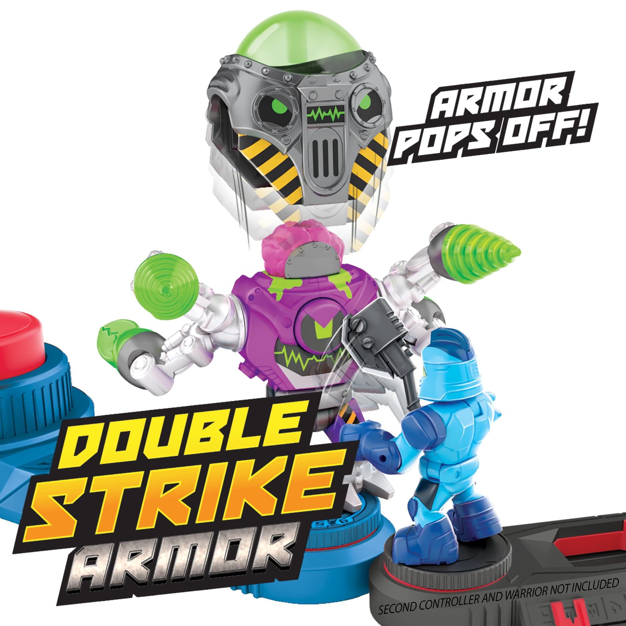 Akedo - Ultimate Arcade Warriors Battle Giants Versus Pack - Drillborg VS Alphawolf - Mini Battling Action Figures Ready, Fight, Split Strike For Ages 6+