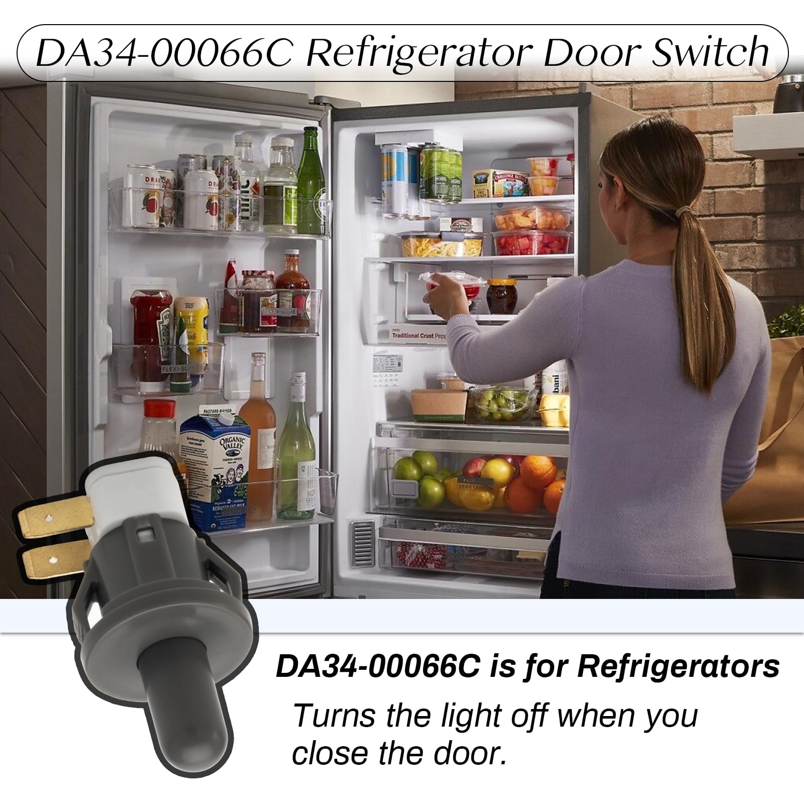 ππππ ππ₯ππ§ππππ DA34-00066C Refrigerator Door Switch Compatible with Samsung Refrigerator Door Light Switch Replaces AP5306252 2705488 PS4138763