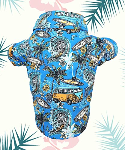 3 Pack Hawaiian T Shirts for Dog Button Up Summer T-Shirts Breathable Hawaii Clothes Small Puppy Cool Tee Shirt Beach Coconut Floral Printed Camp Polo Vacation Clothes