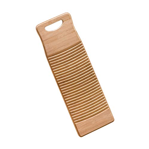 Hemoton Bamboo Wood Washing Clothes Washboard Laundry Washboard Hand Wash Board for Home Laundry Supplies L