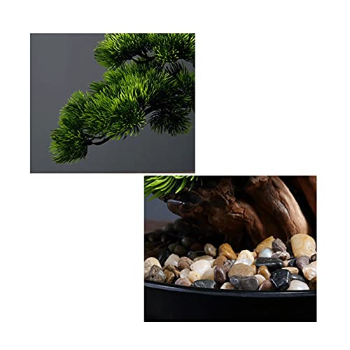 Artificial Bonsai Tree 17 Inches Artificial Bonsai Pine Tree,Realistic Fake Plant Decoration, Potted Artificial House Plants, for Desktop Display, Zen Garden Décor Desktop Display Fake Plant Greenery