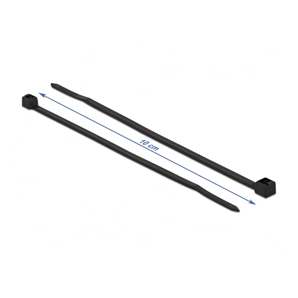 Delock Cable Ties Heat Resistant L 100 x W 2.5 mm Black Pack of 100