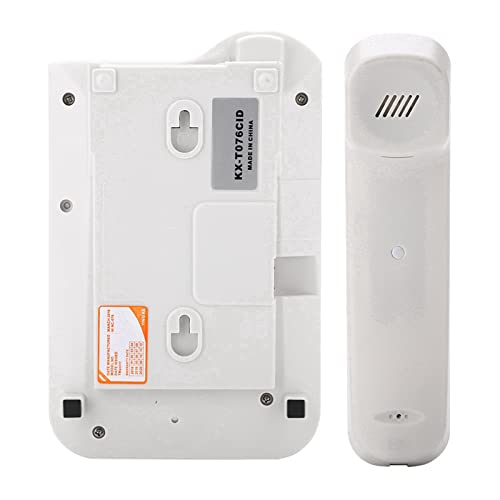 Corded Phone with Caller ID Display, Home Hotel Wired Desktop Phone Office Landline Telephone, Retro Classical Telephone Landline, Big Button, FSK/DTMF Dual System(White)