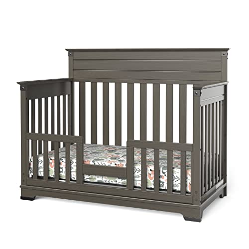 Child Craft Redmond 3-Piece Baby Nursery Set with 4-in-1 Convertible Crib, 3-Drawer Dresser, and 4-Drawer Chest, Dapper Gray