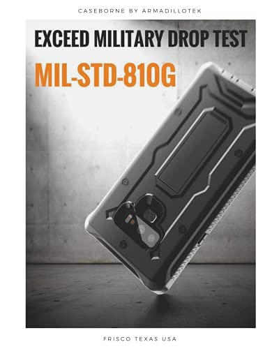 ArmadilloTek Vanguard Designed for Samsung Galaxy Note 9 Case (2018 Release) Military Grade Full-Body Rugged with Built-in Screen Protector & Kickstand (Black)