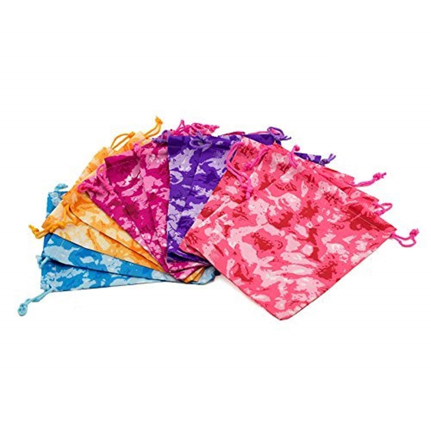 Adorox 12 Bags of Tie-dyed Camouflage Drawstring Tote Bags Party Favors Arts & Crafts (Assorted (12 Bags))