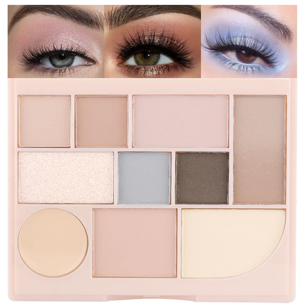 16 Girds Colorful Matte Shimmer Eyeshadow Palette for Eye Makeup,High Pigmented Eye Shadow Primers Powder Palet de sombras de ojos-Pink Red#