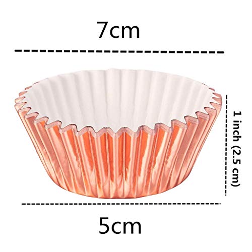 200 Pieces of Cake Paper Cups, Aluminum Foil Baking Cups, Suitable for Weddings, Kitchens, Birthday Parties, 8 Colors are Available (red)