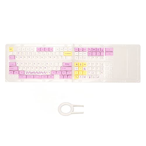 130 Keys Keycap, XDA Heat Sublimation Clear Handwriting PBT Keycap Set for 84 87 96 98 100 104 108 Keys Mechanical Keyboard Switch US Layout Mechanical Gaming Keyboard