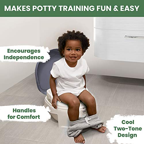 Delta Children PerfectSize Potty - Made with Eco-Friendly Recycled Ocean Material, White/Grey