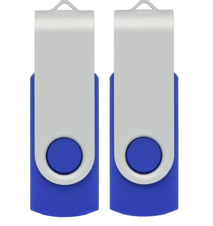 2 Pack 64 GB Blue Flash Drives 3.0 Speed - USB Thumb Drives, USB Flash Drives, USB Drives for Data Storage and Transfer.