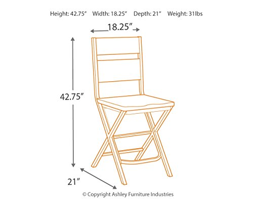 Ashley Furniture Signature Design - Kavari 5-Piece Dining Room Set - Includes Counter Height Table & 4 Barstools - Brown
