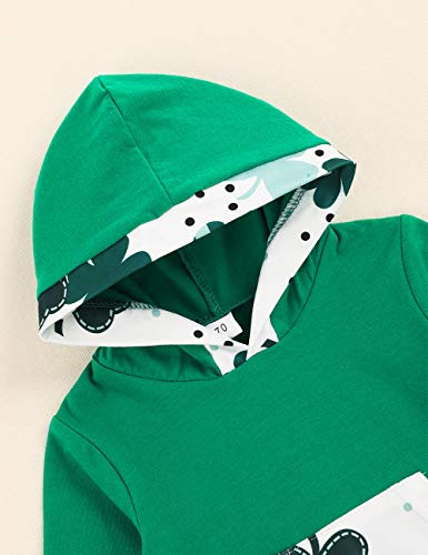 Baby Boy Girl St. Patrick's Day Clothes Four Leaf Clover Print Hoodie Sweatshirt and Pant St. Patrick's Day Outfits