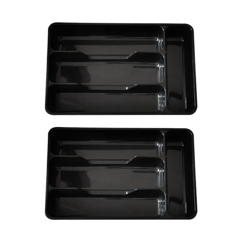 2 Pcs Kitchen Drawer Organizers Spoon Fork Separation Storage Box Plastic Cutlery Tray Eco-Friendly PP Tray Cutlery Organizer Box Kitchen Drawer Compartment Box