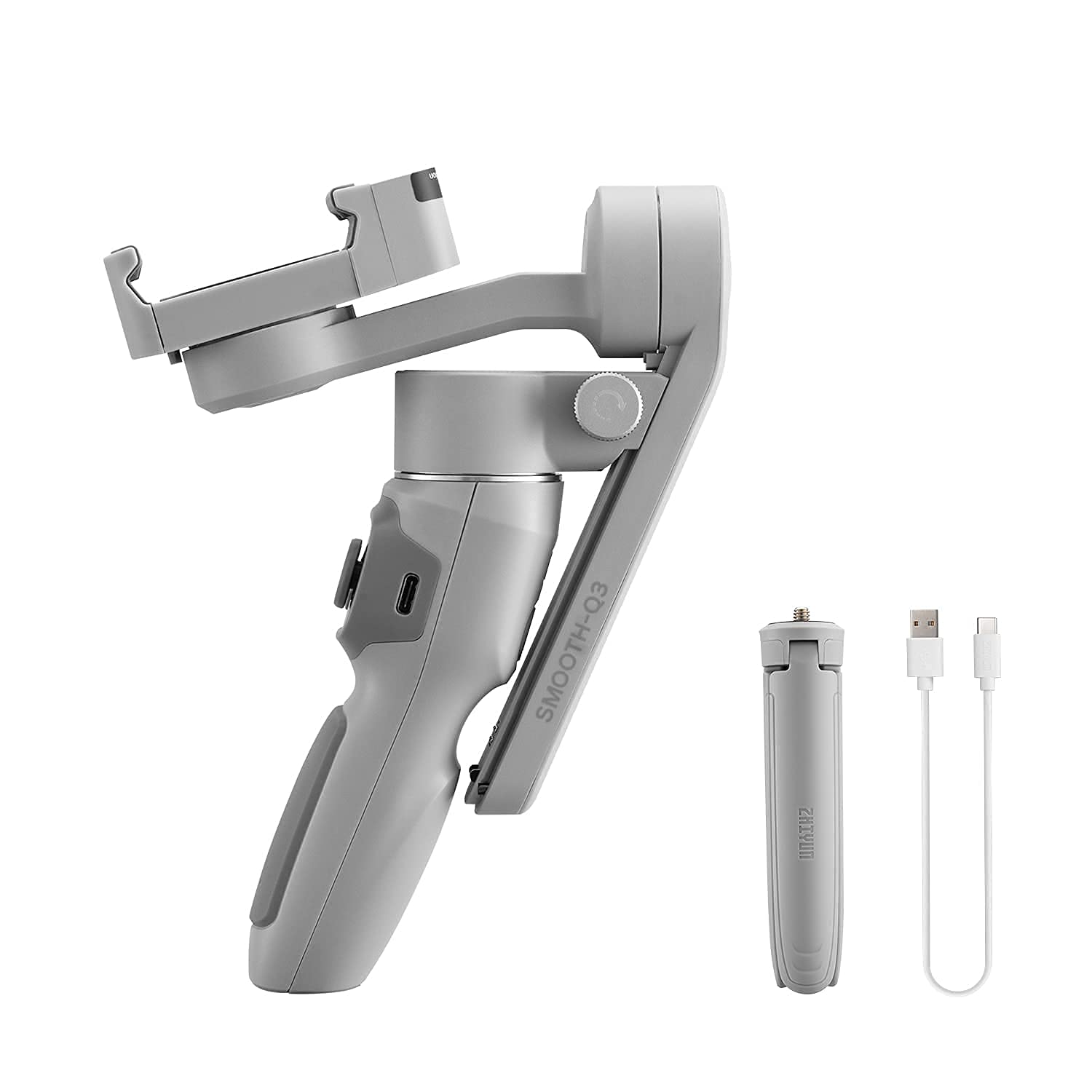 Zhiyun Smooth Q3 Combo, 3-Axis Phone Gimbal with Fill Light and Gimbal Bag, Portable & Foldable, Gesture Control, Video Recording, Auto Tracking Gimbal Stabilizer for Smartphone for iPhone & Android