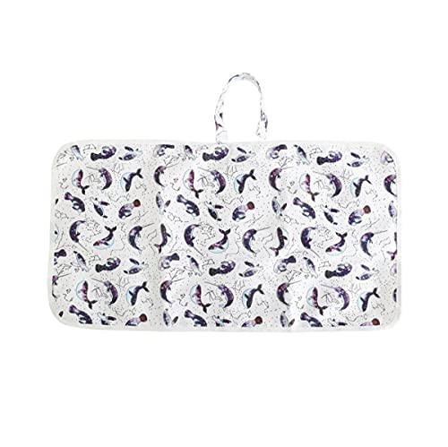 Generic Portable Diaper Changing Pad Waterproof Foldable Baby Changing Mat Travel Diaper Change Mat Lightweight Changing Pads for Baby Baby Changer White Whale BCP