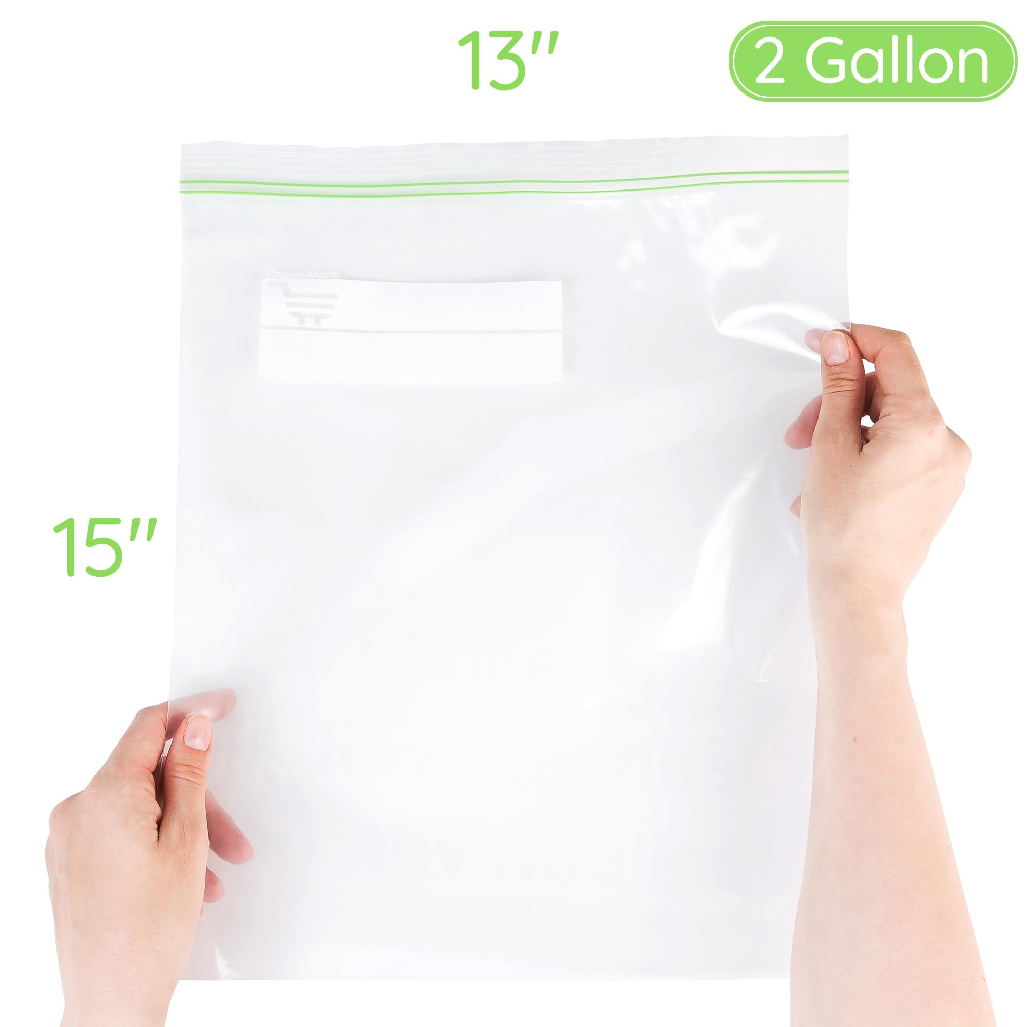 2 Gallon Ziplock Bags 25 Count Resealable Extra Strong and Leak Proof With Double Ziplock Perfect Freezer Bags for Berries Fruit and Food Great 2 Gallon Storage Bags