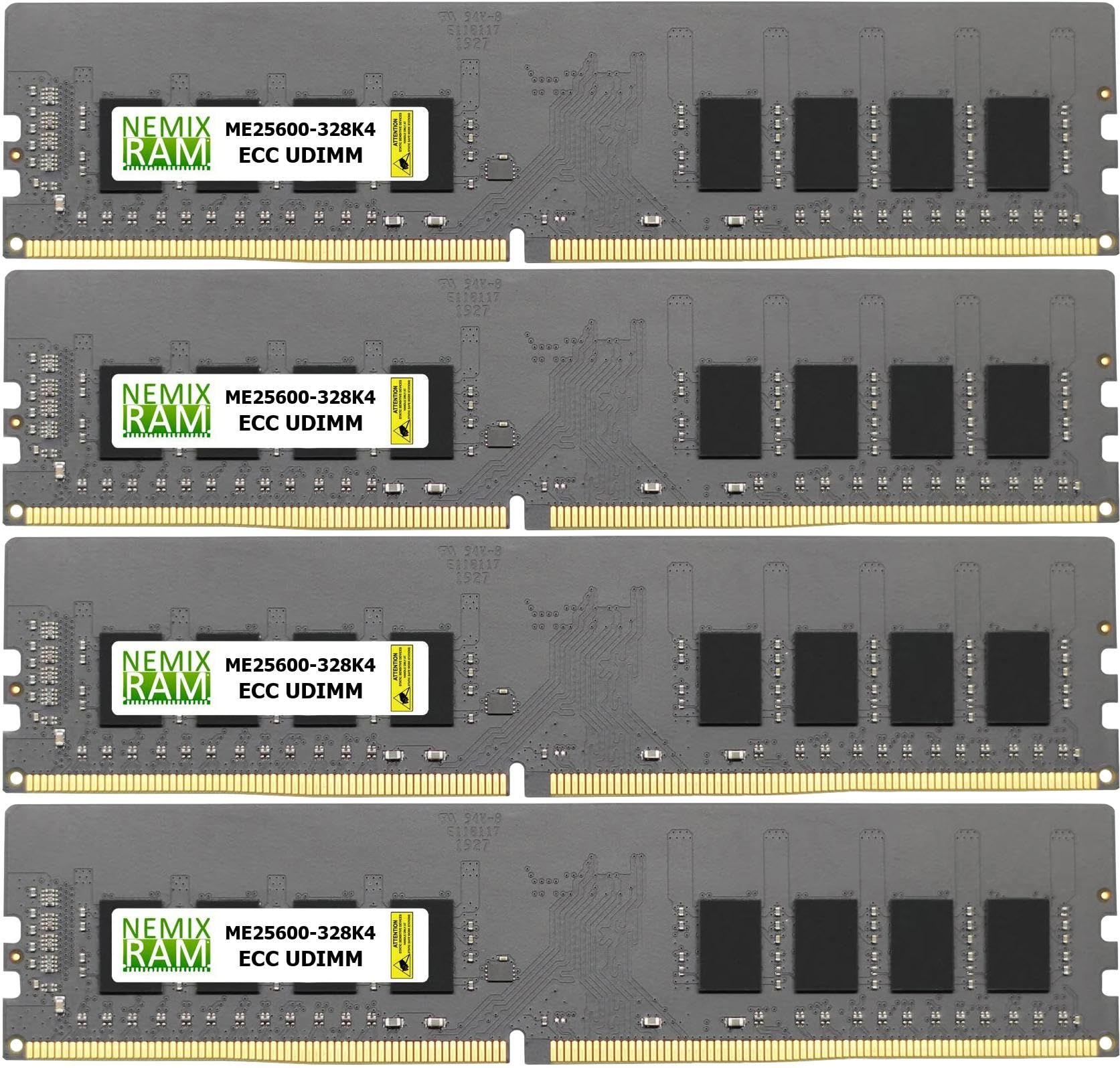 128GB 4x32GB DDR4-3200 PC4-25600 2Rx8 ECC Unbuffered Server Memory by NEMIX RAM