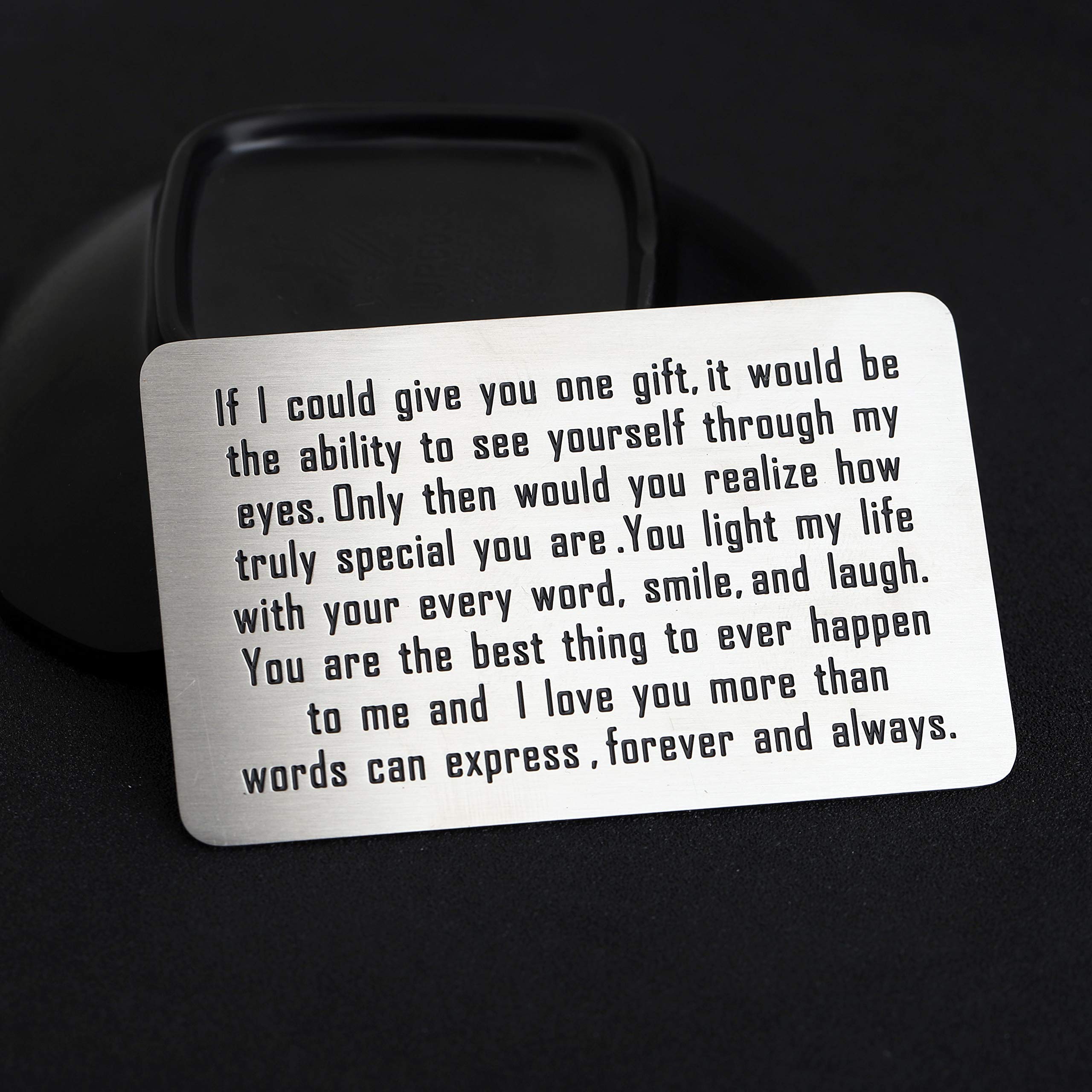 AKTAP Engraved Wallet Insert Boyfriend Birthday Gift Graduation Card Encouragement Gift Deployment Gift Fathers Day Gift For Him (metal wallet card)