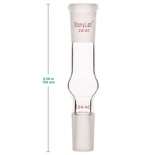 stonylab Glass Straight Drying Tube, Borosilicate Glass Drying Tube Adapter with 24/40 Standard Taper Joints for Laboratory Lab Supply