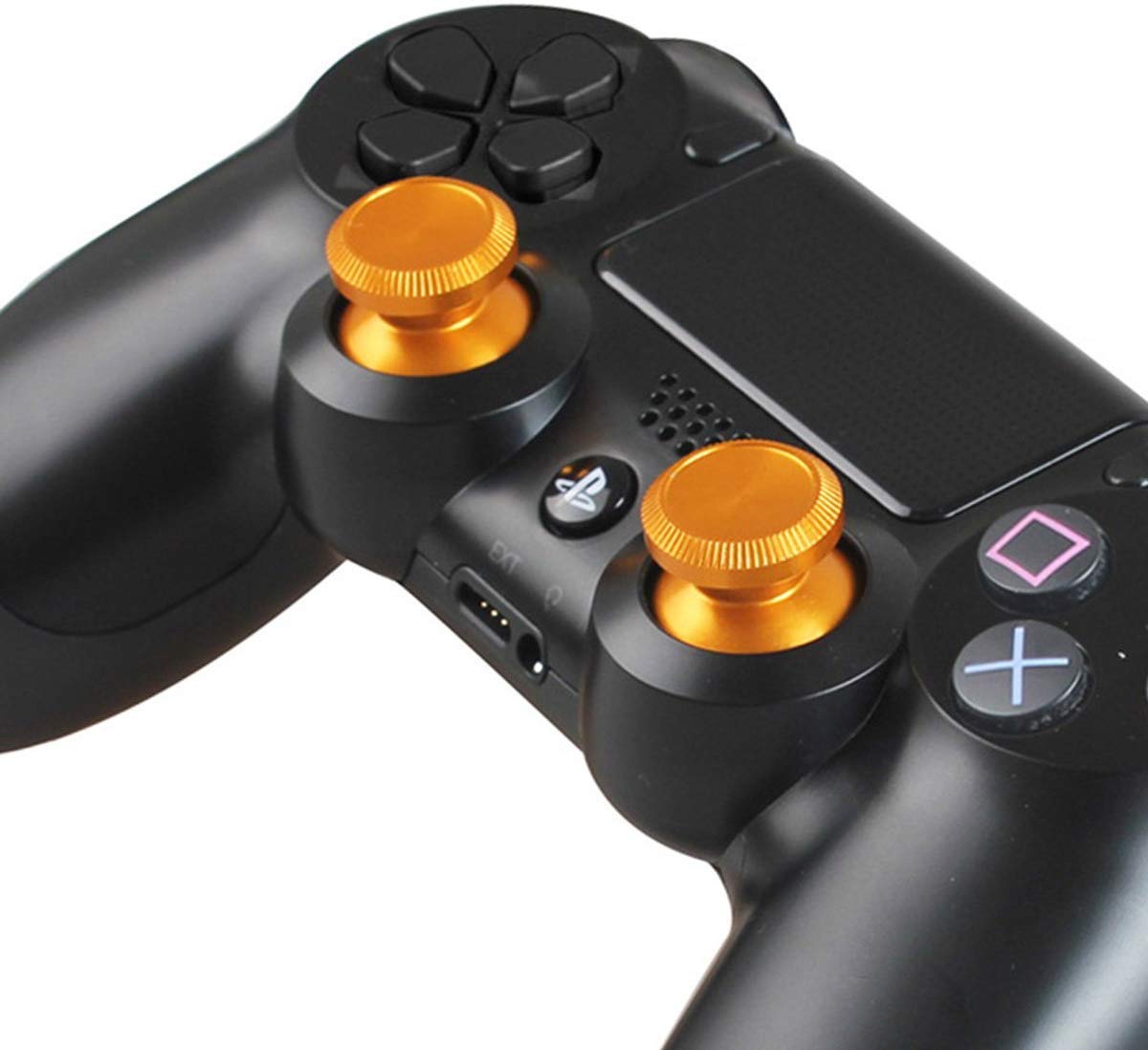 2PCS Aluminum Metal Analog Joystick Thumbstick Rocker Mushroom Caps Button for PS4 Xbox One Replacement (Gold)