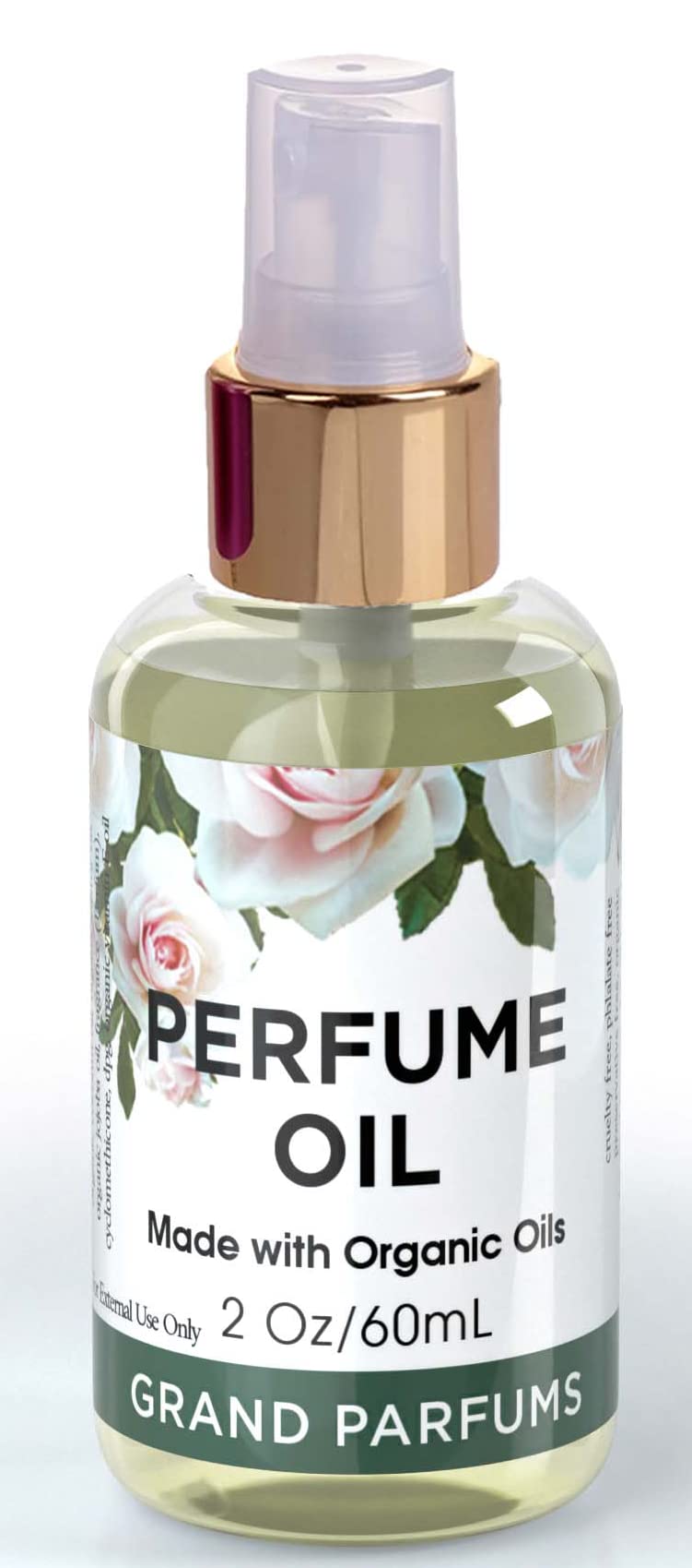 Grand Parfums CLEAN FRESH COTTON 2 Oz Perfume Spray On Fragrance Oil | Hand Blended with Organic and Essential Oils | Alcohol-Free and Preservative Free | Made to Order