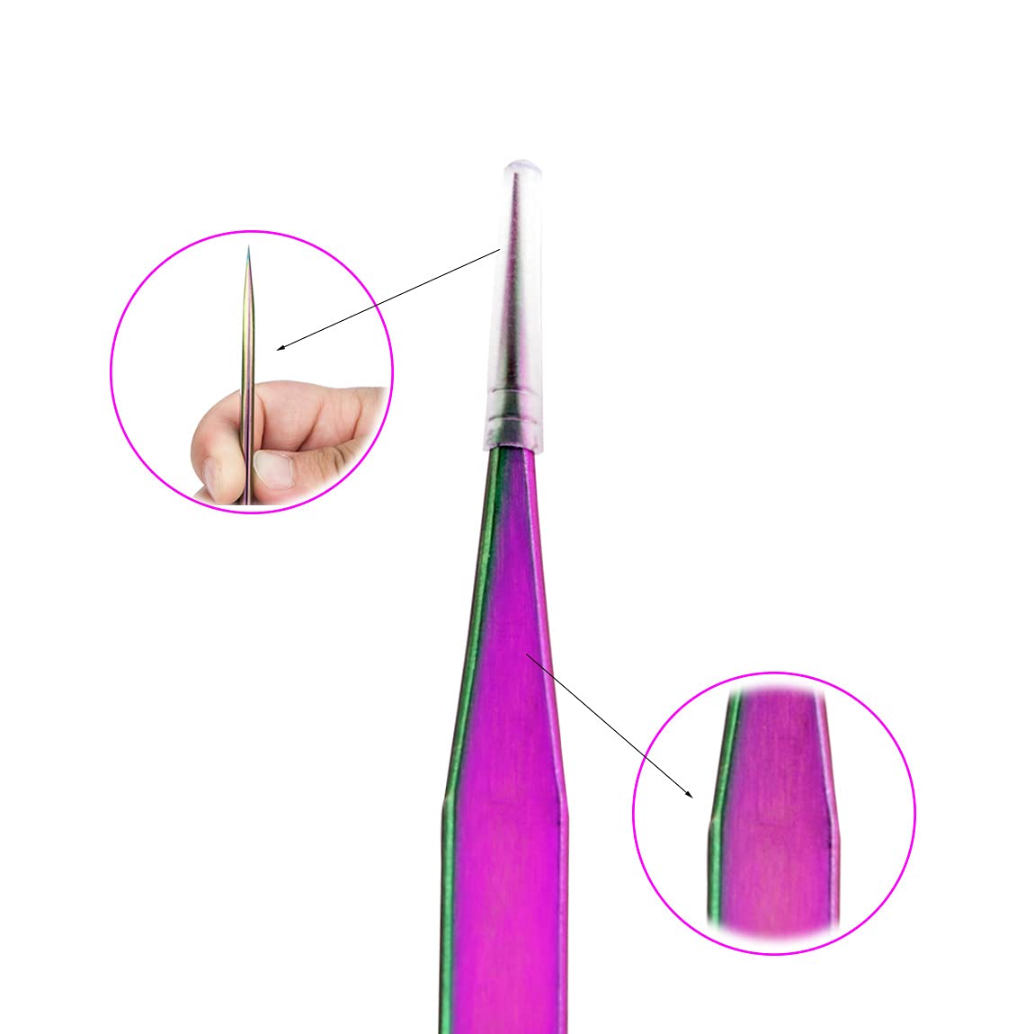 Generl Rainbow Tweezers Set for Eyelash Extensions Straight and Curved Stainless Steel Precision Tweezer for Lash Nail Art Ingrown Hair Craft Work 5 Pcs, 5 inches