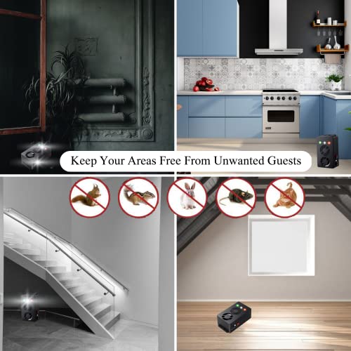 Angveirt Mice Repellent Battery Operated Ultrasonic Mouse Repellent RV Rodent Repellent for Car Engines Rat Deterrent Squirrel Repeller for House Indoor Home Defense Pest Control, 2 Pack