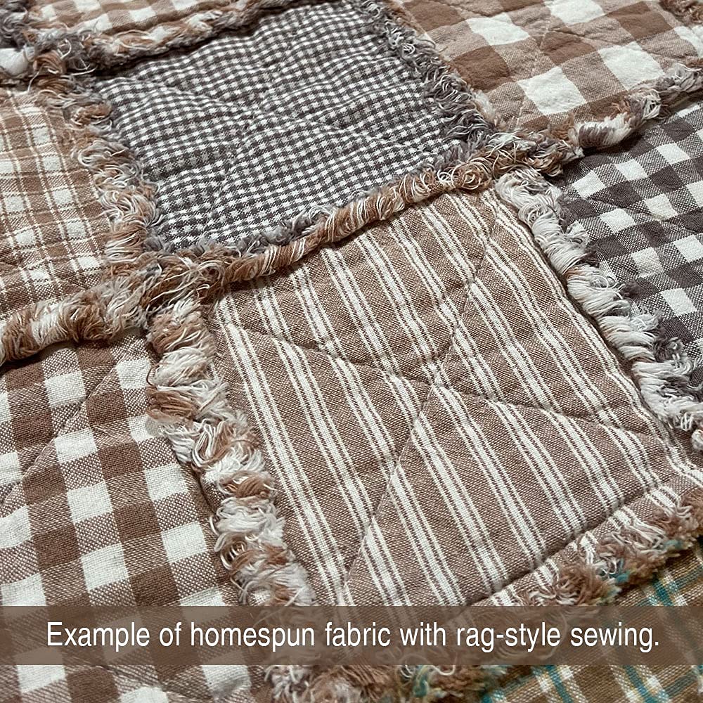40+ Lightwash Neutral Charm Pack, 5 inch Precut Cotton Gray Taupe Plaid Homespun Fabric Squares by JCS