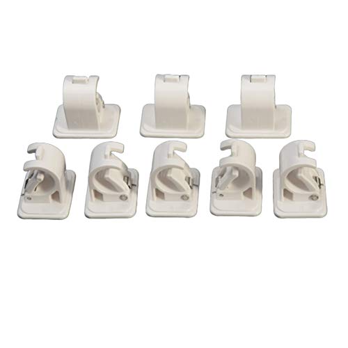 BEYST Self Adhesive Hooks Curtain Rod Bracket Pole,2/8 PCS Drapery Hook Holders Wall Brackets & Fixings Rod Holder Adhesive Rod Hooks for Home Bathroom