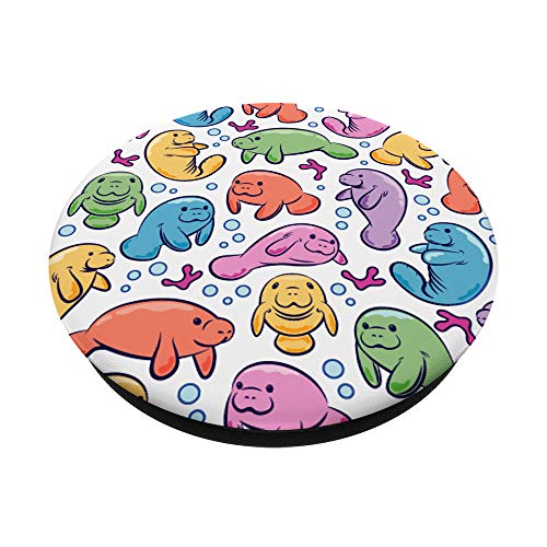 Cute Manatee Pattern Gift for a Manatee Mammal Lover PopSockets PopGrip: Swappable Grip for Phones & Tablets