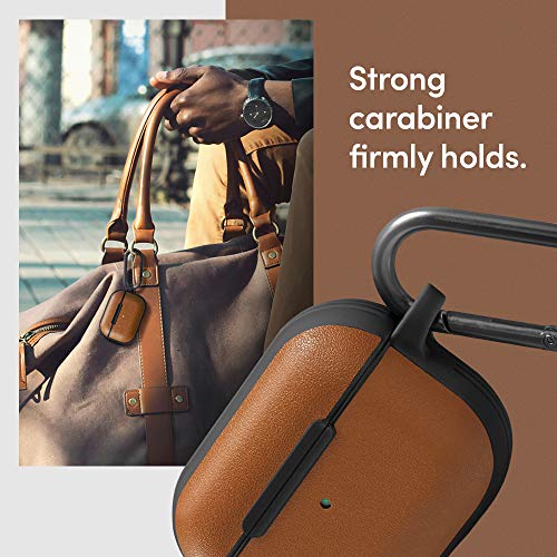 CYRILL Leather Brick Designed for Apple Airpods Pro Case (2019) - Saddle Brown