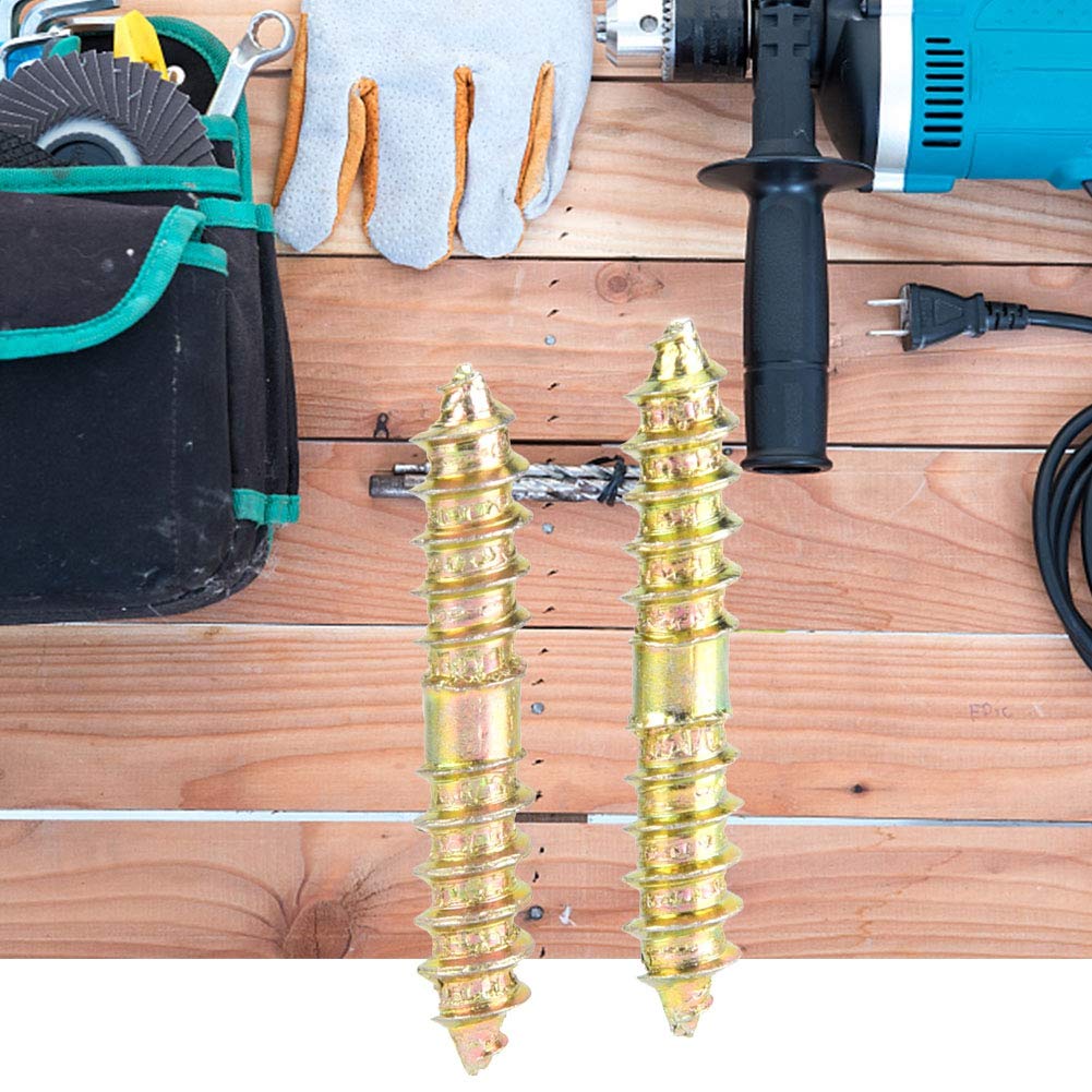 20pcs 5x30mm Double Ended Dowel Screw Self Tapping Threaded Bolts Woodworking Furniture Connector Rods Bars Studs for Furniture Assembly, Woodworking