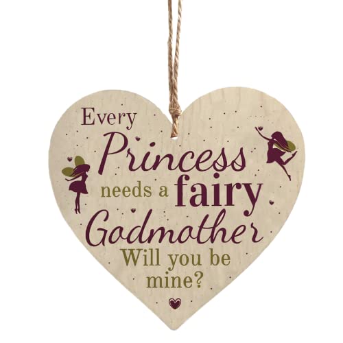 Dadaly Decor Godmother Plaque Will You Be My Godmother Proposal - Best Godmother Gift Wooden 4 x 4 inch (A)