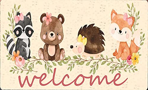 Eeypy Woodland Baby Rectangle Door Hanger Baby Door Hanger Baby Room Decor Rustic Wood Wall Sign 5x10 Inch