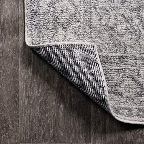 JONATHAN Y MDP403E-8 Rosalia Cottage Medallion Indoor Area-Rug Vintage Bohemian Easy-Cleaning Bedroom Kitchen Living Room Non Shedding, 8 ft x 10 ft, Gray/Dark Gray