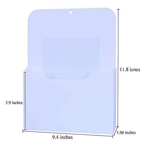 Antner 2 Pack Magnetic File Holder Letter Size Magnetic Wall File Organizer Office Supplies Mail Planners Case, White