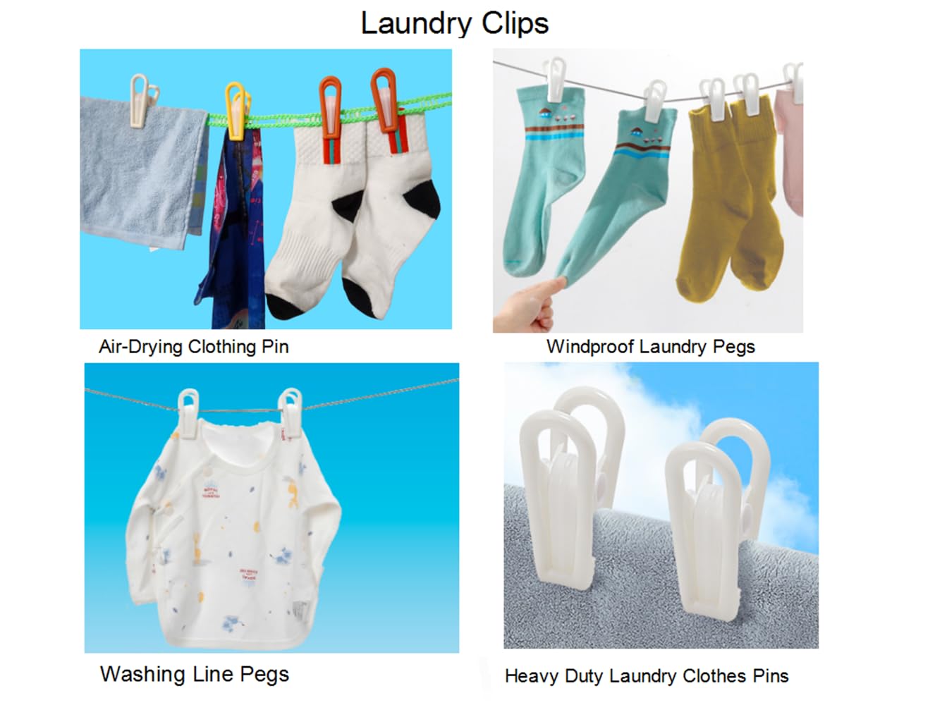 20Pcs Laundry Clips,Washing Line Pegs,Windproof,Hanger Clips for Baby's Flat Thin Clothes Hangers,Chip Clips,Multi Purpose Clips for Kitchen Food Package,Photos,Crafts,Display Artwork Clothespin,White