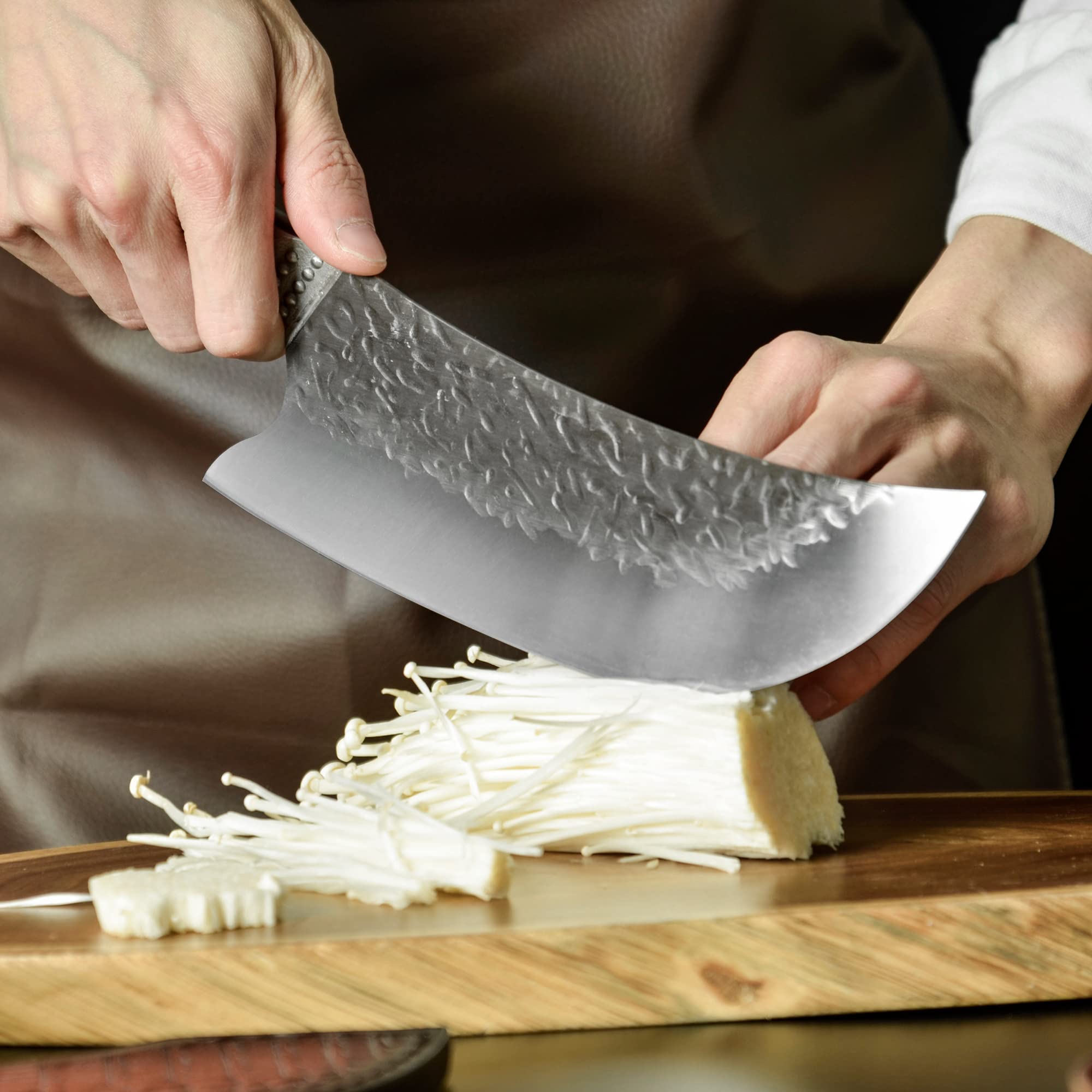 13pcs Serbian Chef Knife Set include sheath High Carbon Steel Cleaver Kitchen Knife Whole Tang Vegetable Cleaver Home BBQ Camping with Knife Bag