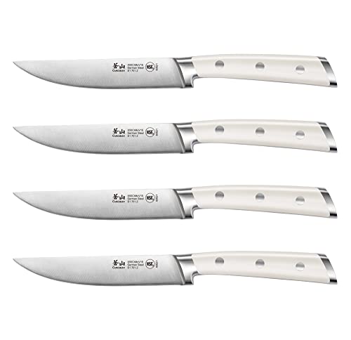 Cangshan S1 Series 1020366 German Steel Forged 4-Piece Steak Knife Set, 5-Inch Straight-Edge Blade