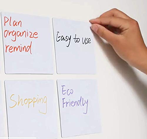 Dry Erase Sticky Notes . 4Ć6 inches 5- Pack, Very Convenient Reminders, Labels, and Decalsļ¼Never Buy Paper Notes Again, Its Eco-Friendly!