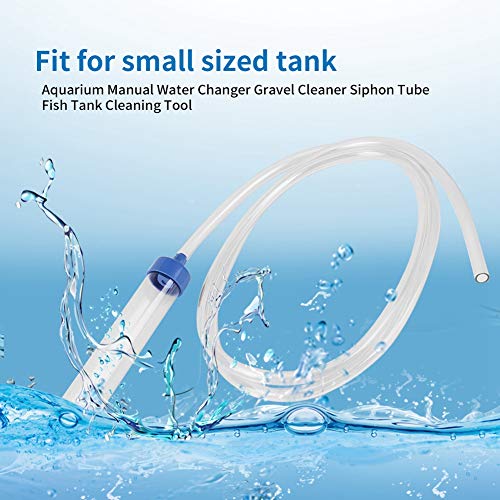 Aquarium Manual Water Changer Gravel Cleaner Water Filter Syphon Tube Fluids Transfer Tool PVC Sand Vacuum Pump Fish Tank Tool with 59in Long Pipe