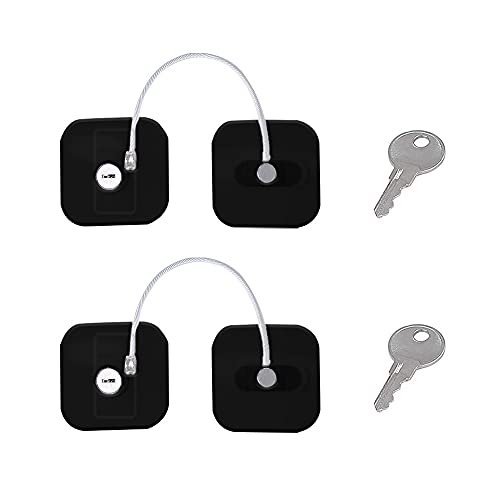 VOCOMO Refrigerator Lock, 2.8’’x2.8’’ Fridge Lock with Keys, Freezer Lock and Child Safety Cabinet Lock with Strong Adhesive (2 Pack)