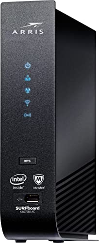 ARRIS Surfboard (32x8) DOCSIS 3.0 Cable Modem Plus AC1750 Dual Band Wi-Fi Router, Certified for Comcast Xfinity, Spectrum, Cox & More.. (Renewed)