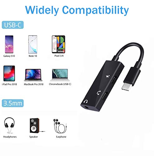 ARKTEK USB-C to 3.5mm Headphone Jack Adapter 3-in-1 USB Type C to Audio Aux Cable Headphone Jack Hi-Res PD Fast Charge Adapter, for iOS Pad Pro 2018 OnePlus 7 Pro Pixel 4 Galaxy S20 Note 10 and More
